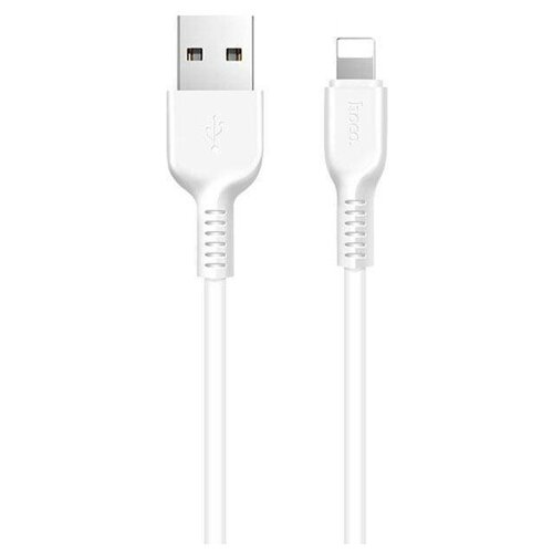 Кабель USB-A - Apple Lightning Hoco / 3 метра / 2A / зарядка и передача данных / белый