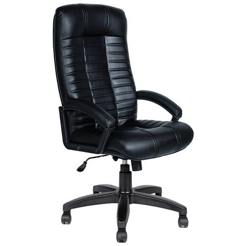 Компьютерное кресло Евростиль Атлант XL офисное, обивка: натуральная кожа, цвет: черный