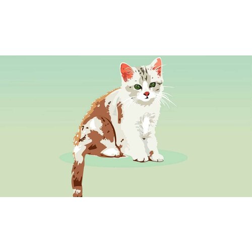 Картина на холсте 110x60 LinxOne "Кот котенок векторная" интерьерная для дома / на стену / на кухню / с подрамником