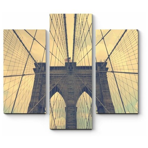 Модульная картина Винтажный Бруклинский мост70x63