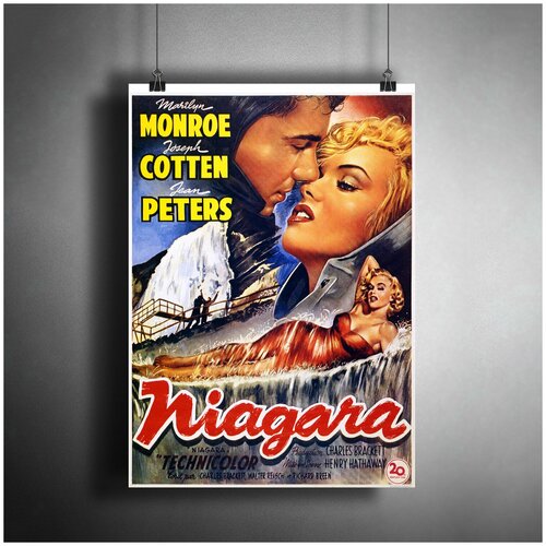Постер плакат для интерьера "Фильм: Ниагара. Niagara. Актриса Мэрилин Монро (Marilyn Monroe)" / Декор дома, офиса, комнаты, квартиры A3 (297 x 420 мм)