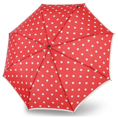 Мини-зонт Knirps, механика, 5 сложений, купол 94 см, 8 спиц, система «антиветер», чехол в комплекте, для женщин, красный, белый