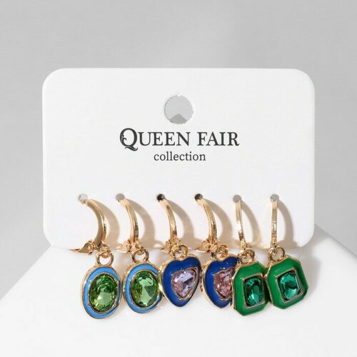 Серьги Queen Fair, акрил, эмаль, желтый, мультиколор