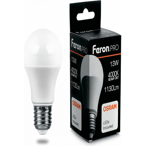 Лампа светодиодная LED 13вт Е27 белый Feron.PRO | код 38033 | FERON (2шт. в упак.)
