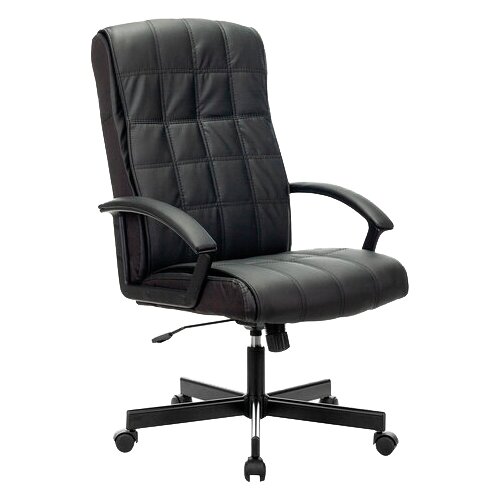 Компьютерное кресло Brabix Quadro EX-524 для руководителя, обивка: искусственная кожа, цвет: черный