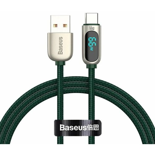 Кабель Baseus Display Fast Charging Data Cable USB to Type-C 66W 2m Green (CASX020106)