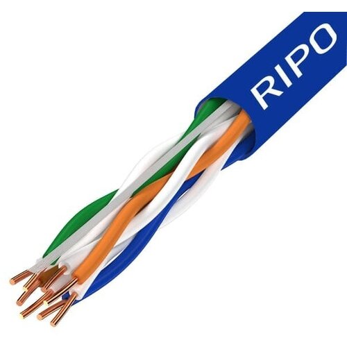 Кабель витая пара для локальной сети LAN UTP4 CAT6 23AWG Cu RIPO 100 метров 001-112017/100