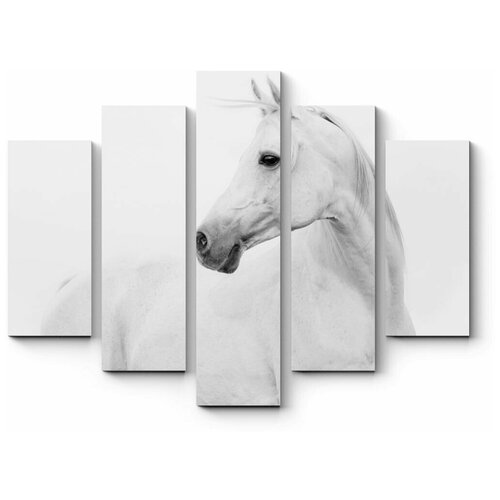 Модульная картина Белая лошадка75x60