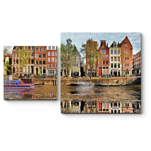 Модульная картина Зеркальная гладь канала, Амстердам 140x84