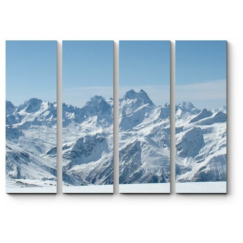 Модульная картина Панорама зимних гор на Кавказе 100x75