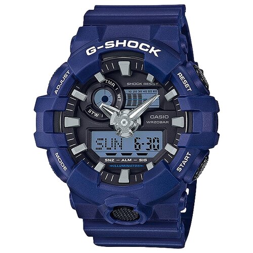 Наручные часы CASIO G-Shock GA-700-2A, черный, голубой