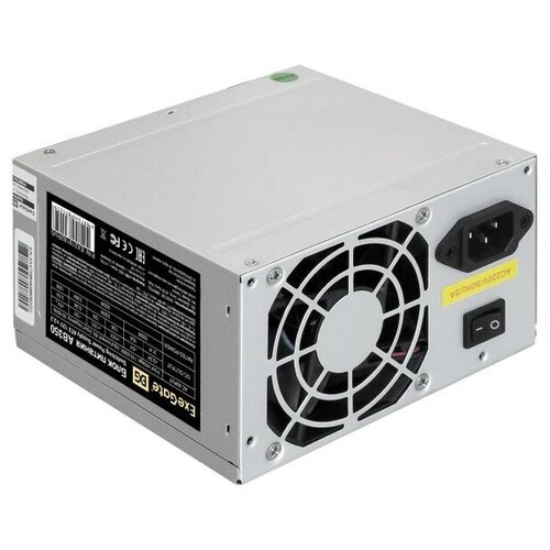 Exegate EX219182RUS-S Блок питания AB350, ATX, SC, 8cm fan, 24p+4p, 3*SATA, 2*IDE, FDD + кабель 220V с защитой от выдергивания