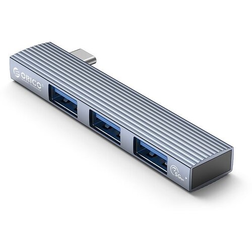 USB-концентратор  ORICO AH-W13, разъемов: 3, 8.5 см, серебристый