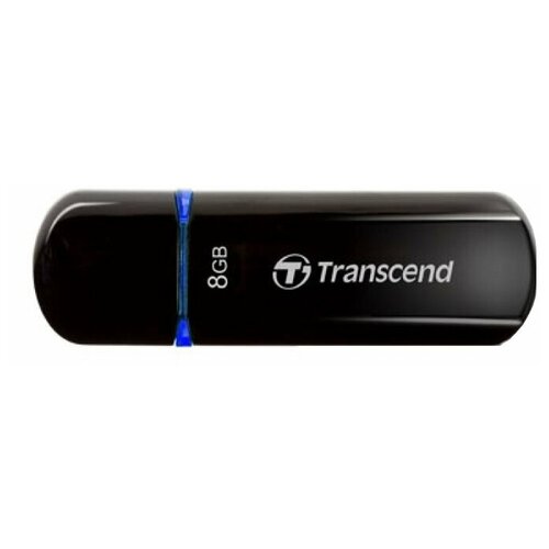 Флешка Transcend JetFlash 600 8 ГБ, 1 шт., черный/синий