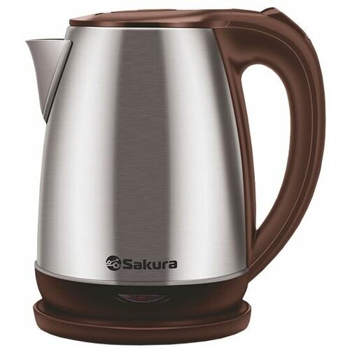 Чайник электрический SAKURA SA-2161C 1,8 л, 1800-2000 Вт, кофейный/серебристый