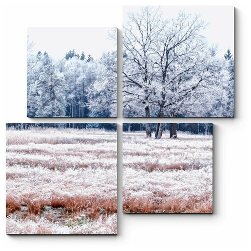 Модульная картина Зимний снежный лес180x180