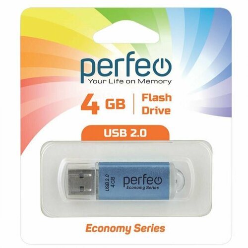 USB Flash Drive 4Gb - Perfeo E01 Blue Economy Series PF-E01N004ES