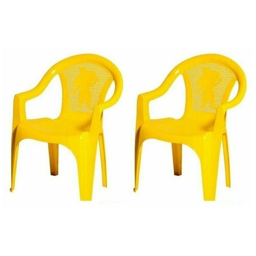 Набор детских стульев кресел из пластика Незнайка 53*38*35см желтый