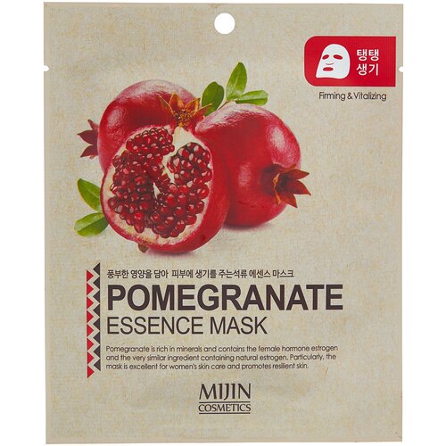 MIJIN Cosmetics тканевая маска Pomegranate Essence Mask Resilience and Vitality с экстрактом граната, 25 г, 25 мл