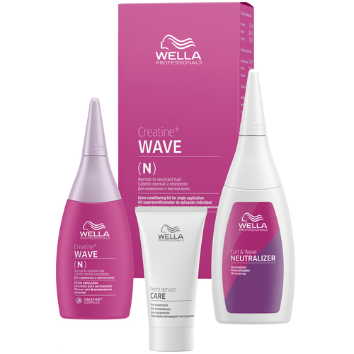 Wella Professionals Набор Creatine+ Wave для нормальных волос, от тонких до трудноподдающихся, 205 мл