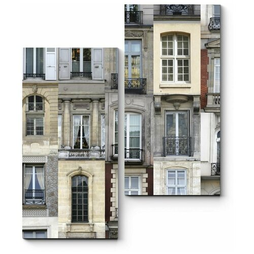 Модульная картина Парижские окна50x63