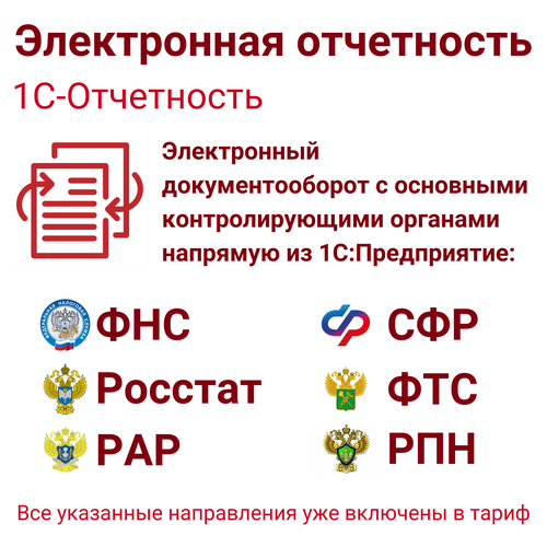 Электронная отчетность (1С-Отчетность) для ИП на 1 год, регион Самарская область.
