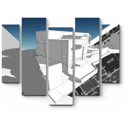Модульная картина Архитектурный скетч 131x106