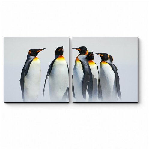 Модульная картина Королевские пингвины гуляют 160x80