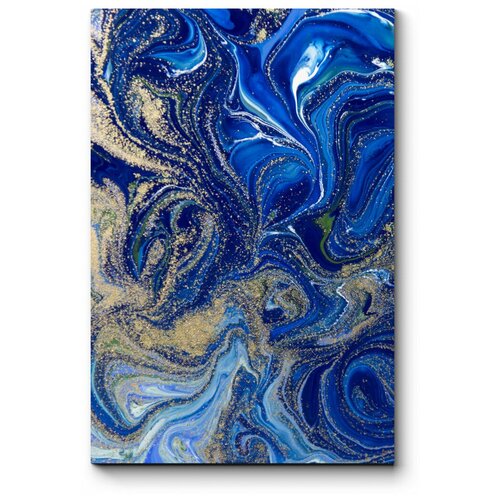Модульная картина Синее с золотым 110x165