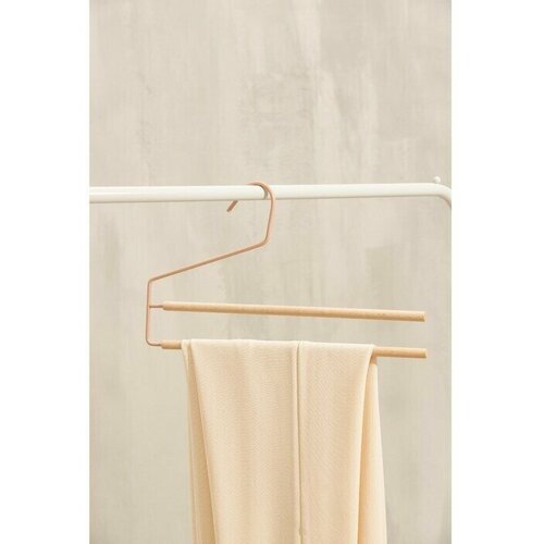 Вешалка для брюк и юбок SAVANNA Wood, 2 перекладины, 36x21,5x1,1 см, цвет розовый