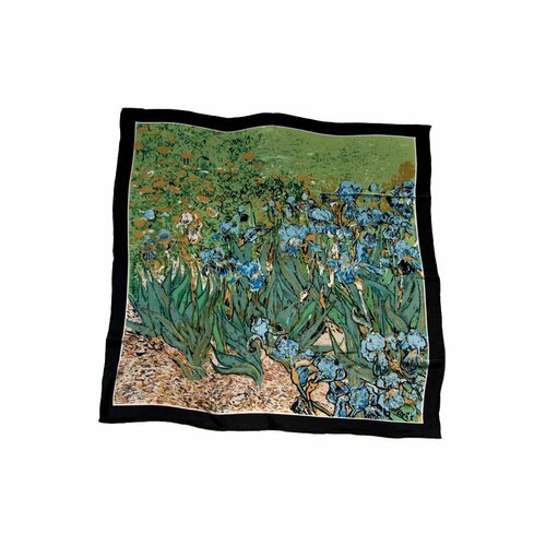 Платок Tranini,90 см, голубой, черный