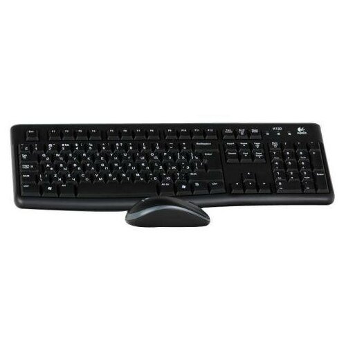 Комплект клавиатура + мышь Logitech Desktop MK120, черный, английская/русская