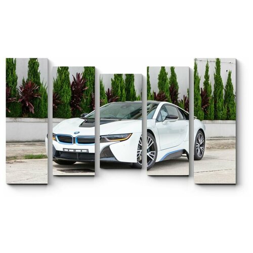 Модульная картина БМВ i8 2014 тест-драйв в Гонконге150x90