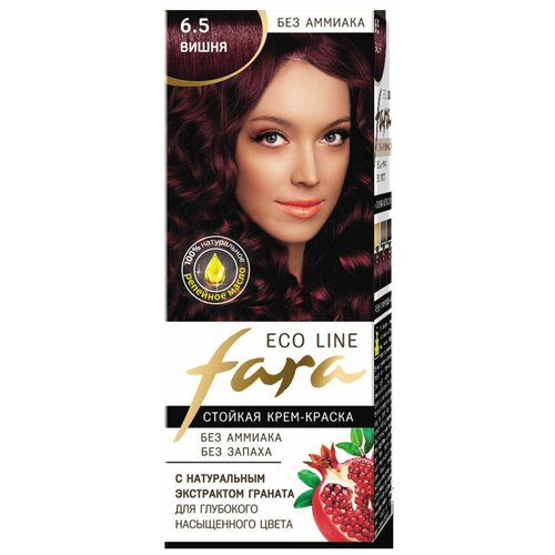 Fara Eco Line стойкая крем-краска для волос, 6.5 вишня, 125 мл