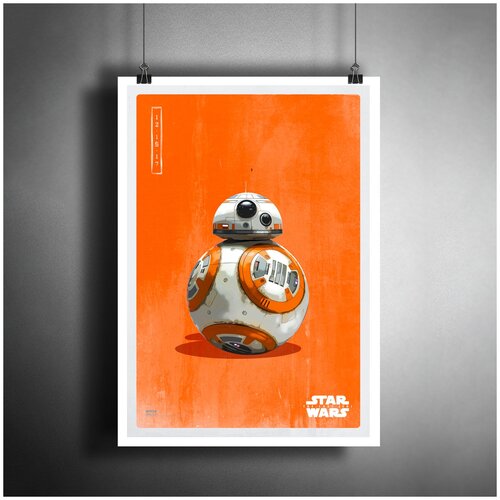 Постер плакат для интерьера "Фильм: Звёздные войны - Последние джедаи. BB8 Дроид. Star Wars"/ Декор дома, офиса, комнаты A3 (297 x 420 мм)