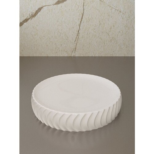 Мыльница круглая для ванной Меллоу керамика белая CE1730BA-SD Аквалиния