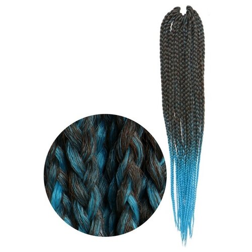 Queen Fair пряди из искусственных волос SIM-BRAIDS афрокосы двухцветные, русый/голубой