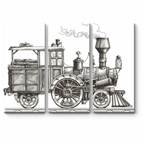 Модульная картина Старинный поезд 130x93