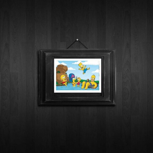 Постер "Симпсоны купаются" Cool Eshe из коллекции "Любимые герои", плакат А4 (29,7 х 21 см) для интерьера