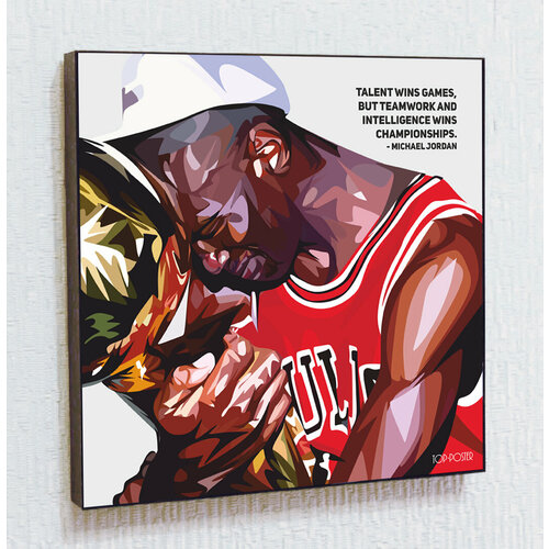 Картина постер Майкл Джордан в стиле ПОП-АРТ в рамке с креплением / Портрет / Баскетбол NBA / Top Poster