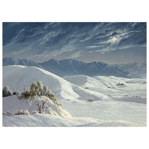 Постер на холсте Зимний пейзаж (Winter landscape) №10 55см. x 40см.