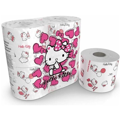 Туалетная бумага Kartika Collection "Hello Kitty" 3-х слойная, 4 рулона, 200 листов/рул
