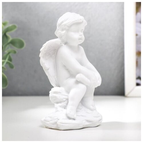 Сувенир полистоун "Белоснежный ангел с луком" микс 10х5,7х5 см