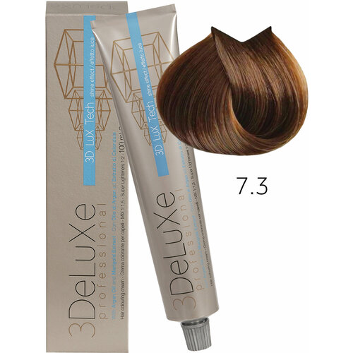 3Deluxe крем-краска для волос 3D Lux Tech, 7.3 блондин золотистый, 100 мл
