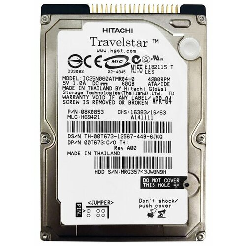 Жесткий диск Hitachi 318048-001 60Gb 4200 IDE 2,5" HDD