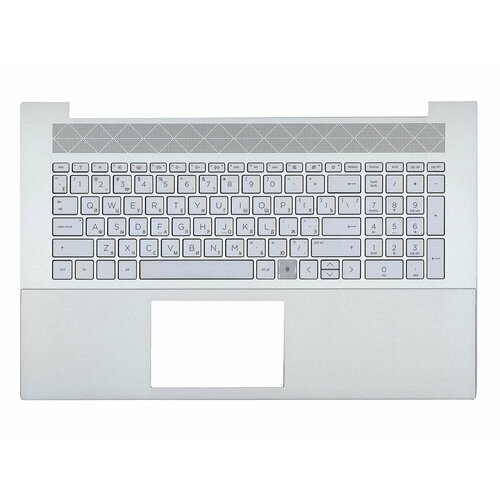 Клавиатура (топ-панель) для ноутбука HP Envy 17-CG серебристая с серебристым топкейсом