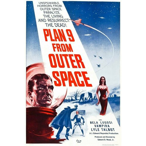 Плакат, постер на холсте Plan 9 from Outer Space/План 9 из открытого космоса. Размер 42 х 60 см