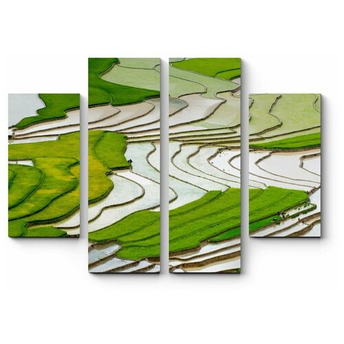 Модульная картина Рисовое поле в Му Чан Чай 110x83