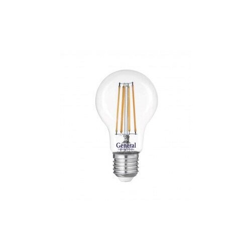Светодиодная LED лампа General филамент ЛОН A60 E27 13W 2700K 2K 60x105 (нитевидная) празрачная 645900 (упаковка 18 штук)