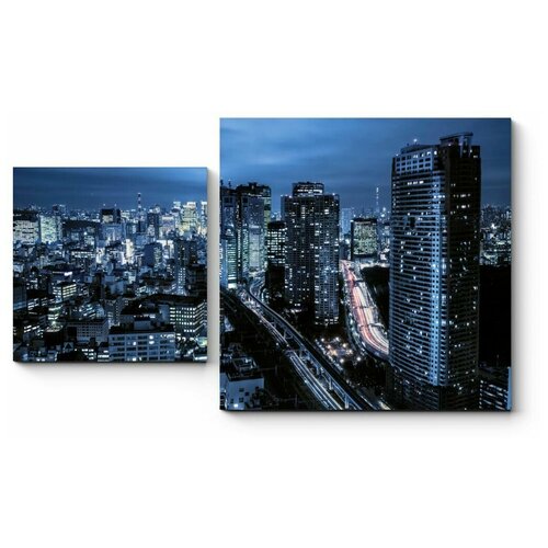 Модульная картина Токийские небоскребы ночью 60x36